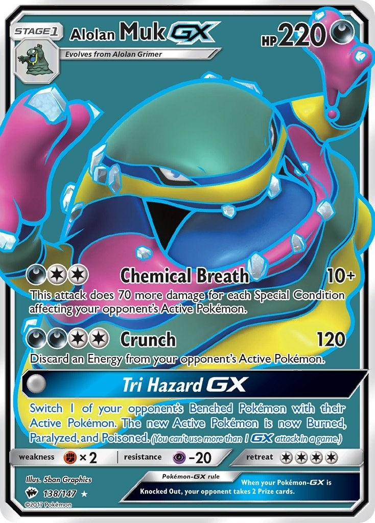 Alolan Muk GX (Full Art) (138/147) (SM03) — Smoke and Mirrors Hobby