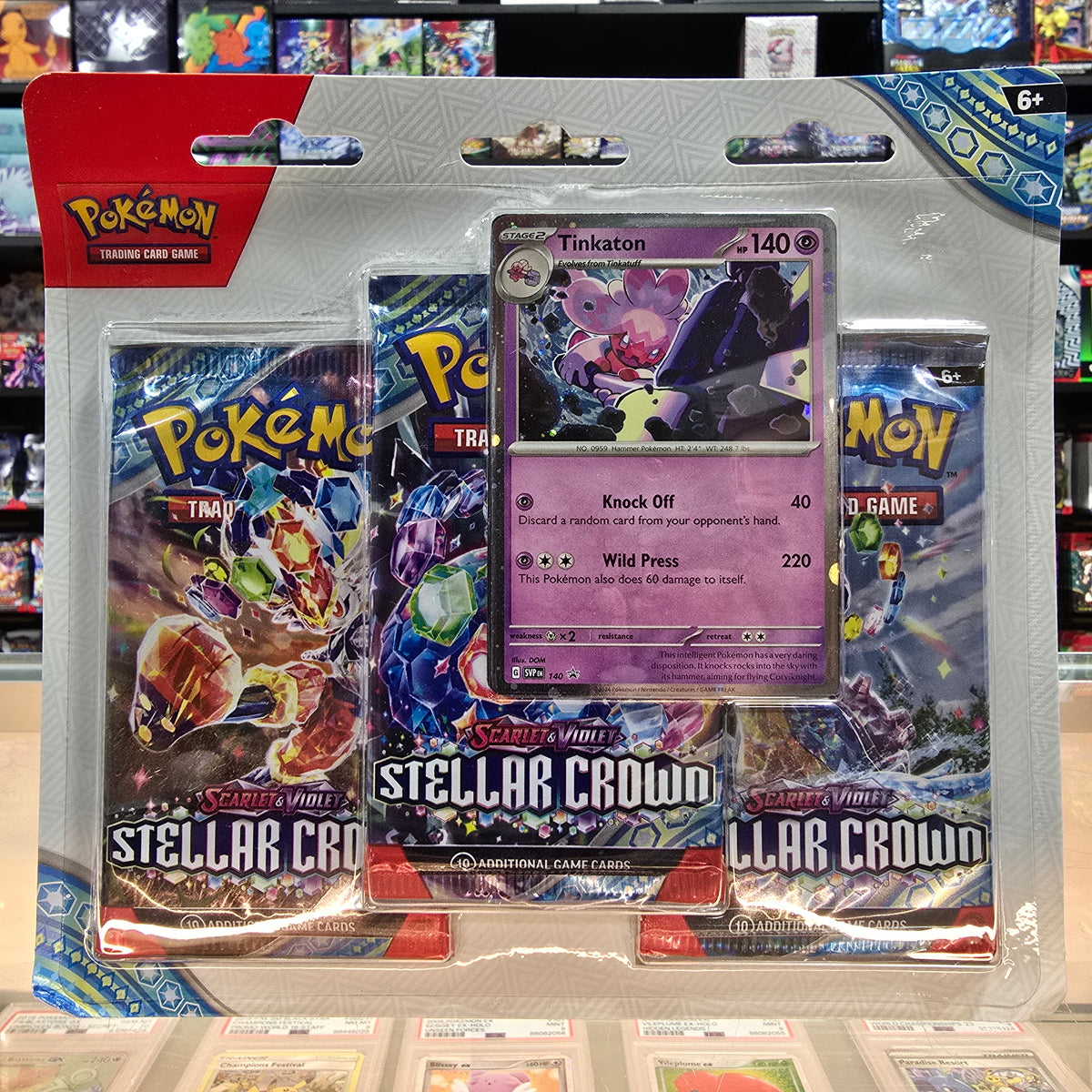 Pokémon TCG: Scarlet & Violet: Stellar Crown - 3 Pack Blister (Tinkato ...