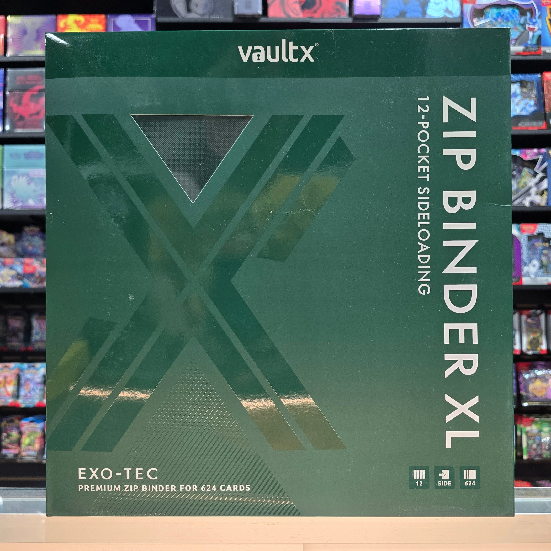 Vault X: 12-Pocket XL Zip Binder (Forest Green) — Smoke and Mirrors Hobby