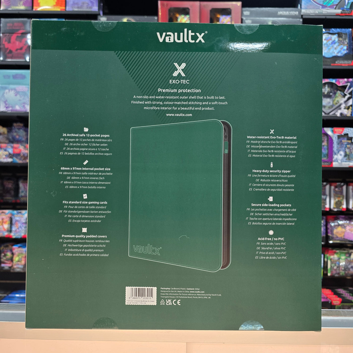Vault X: 12-Pocket XL Zip Binder (Forest Green) — Smoke and Mirrors Hobby