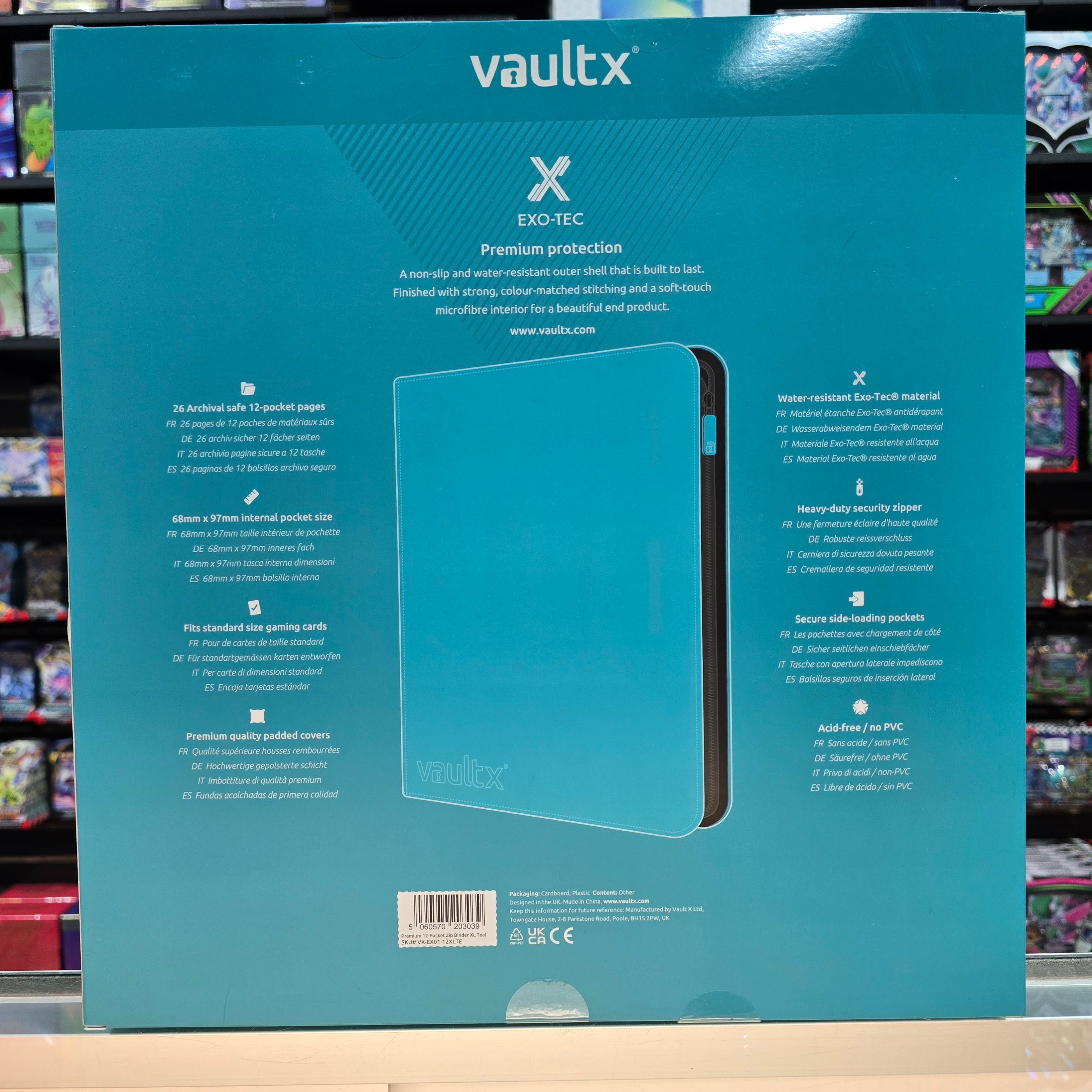 Vault X: 12-Pocket XL Zip Binder (Ocean Blue) — Smoke and Mirrors Hobby