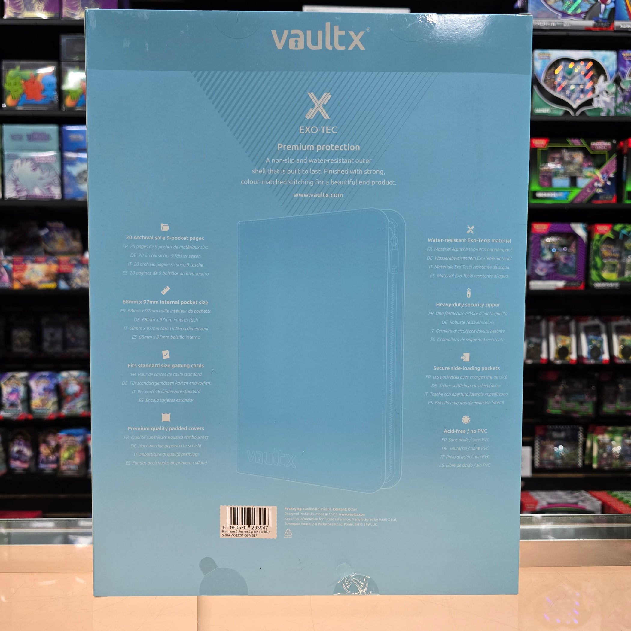 Vault X: 9-Pocket Zip Binder (Pastel Blue) — Smoke and Mirrors Hobby
