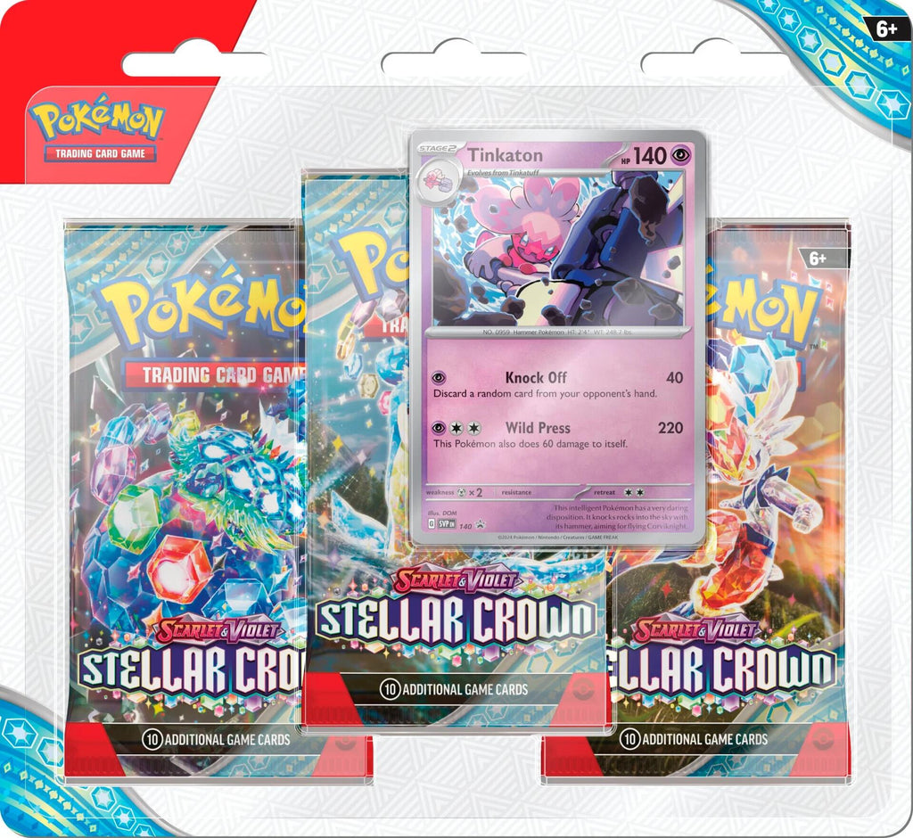 Pokémon TCG: Scarlet & Violet: Stellar Crown - 3 Pack Blister (Tinkato