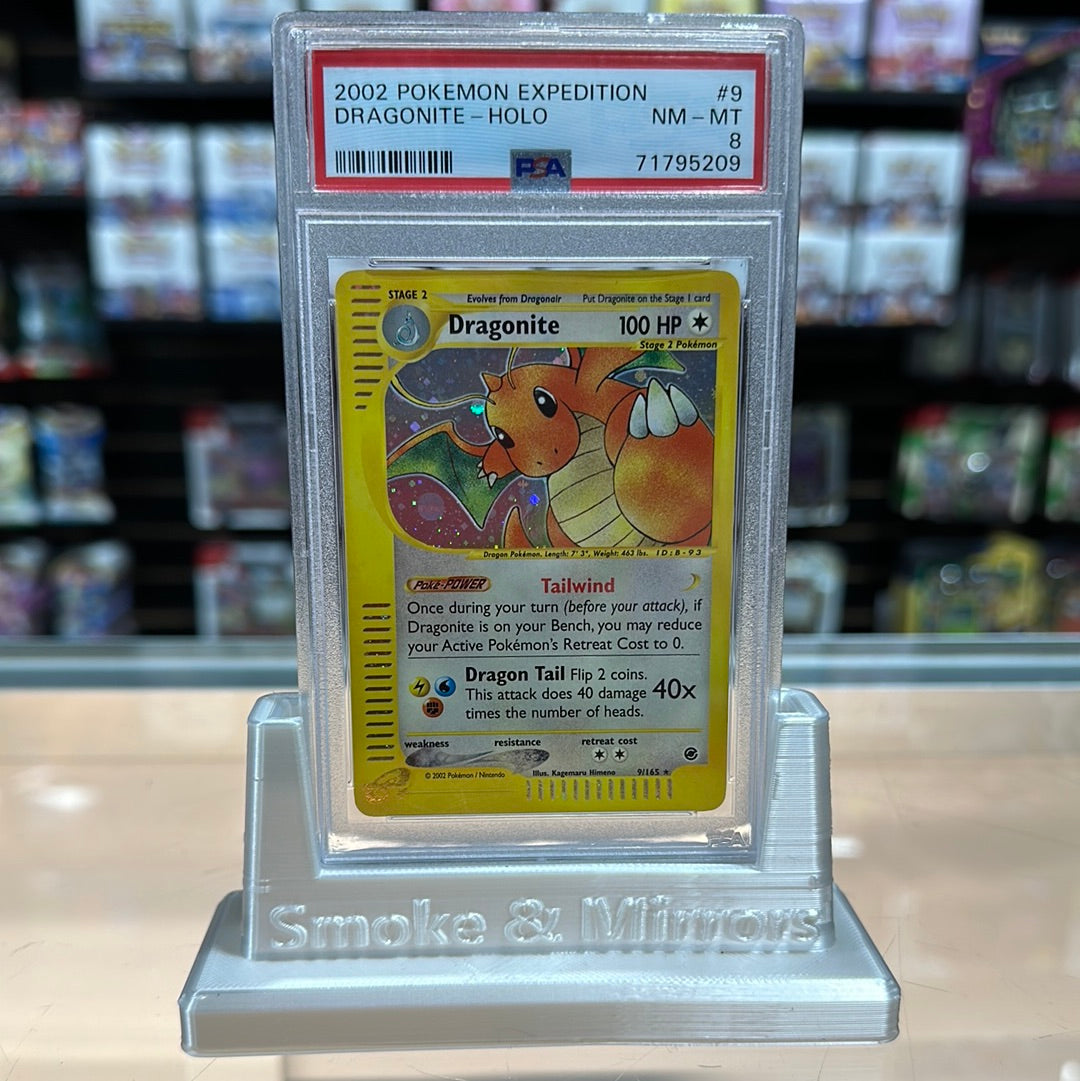 Dragonite (9/165) [Expedition: Base Set] PSA 8 — Smoke and Mirrors Hobby