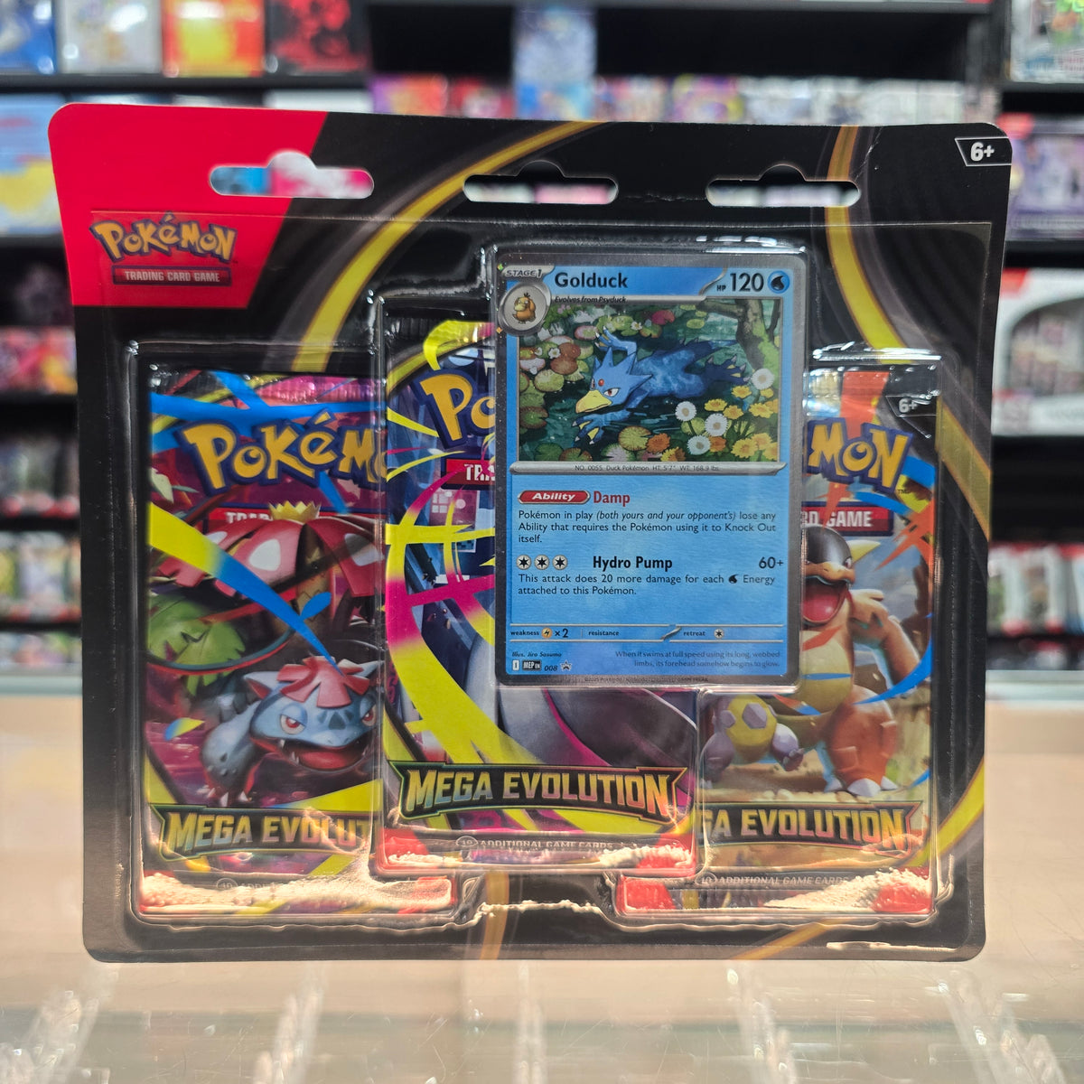Pokémon TCG: Mega Evolution - 3-Pack Blister (Golduck) (Limit 1 ...