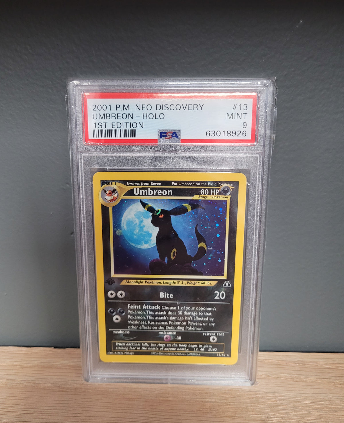 Umbreon - Neo Discovery Holo 1st Edition: PSA 9 — Smoke and Mirrors Hobby