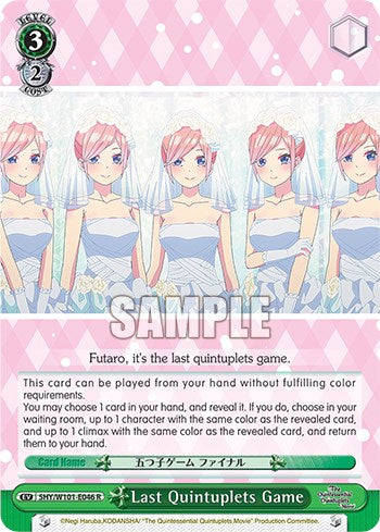 Last Quintuplets Game (5HY/W101-E046 R) [The Quintessential Quintuplet ...